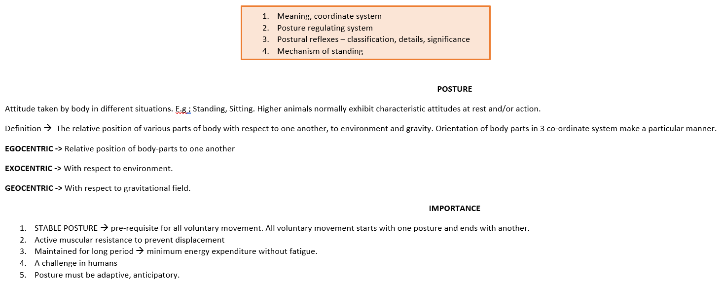 POSTURE & ITS REGULATION – Concept Maps